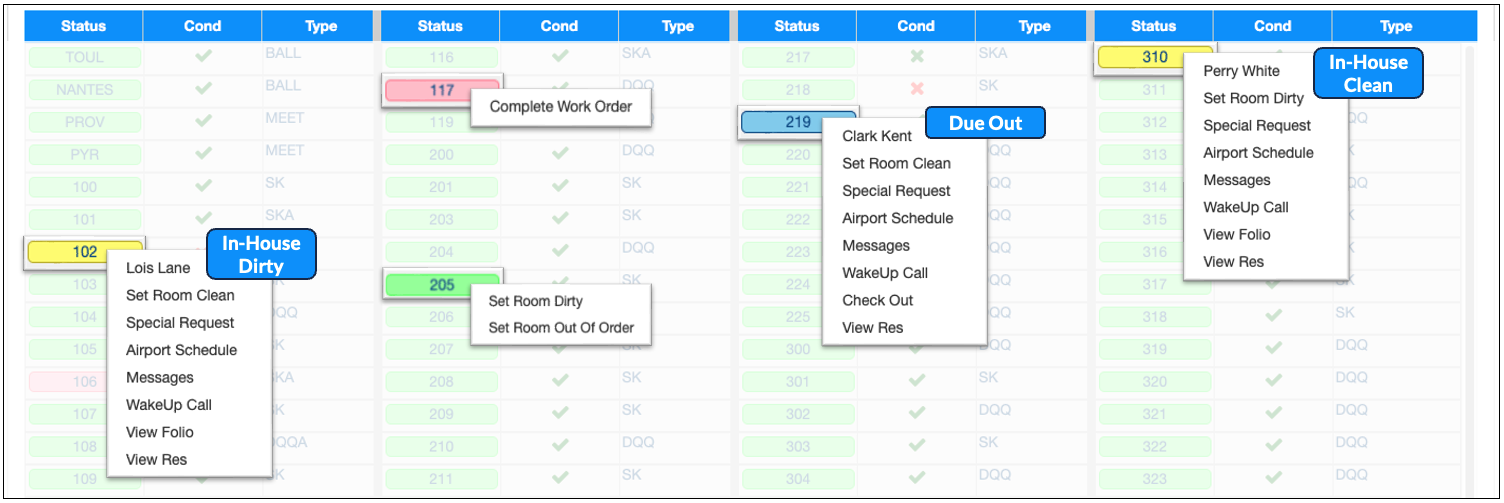 Room Rack Reservations Options (Cloud)