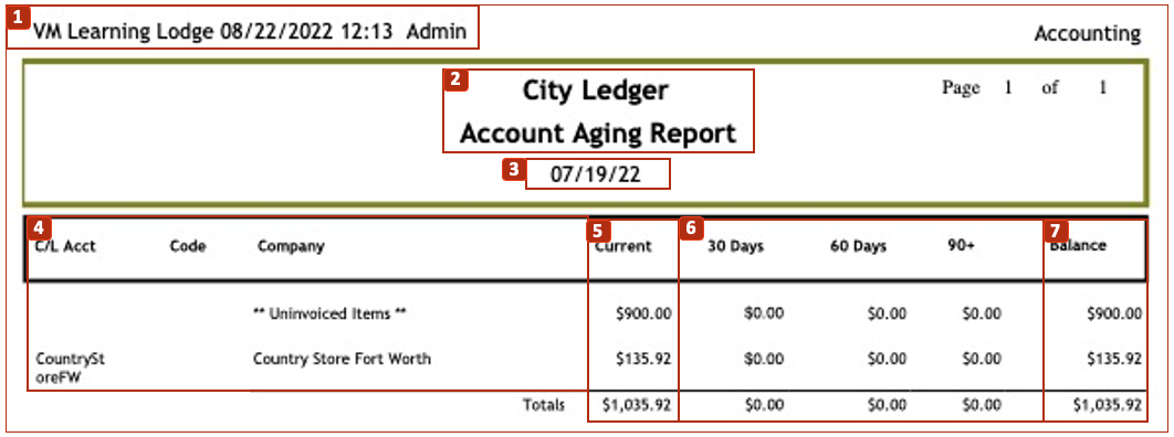 City Ledger Accounting AGING Report (Cloud | Video)
